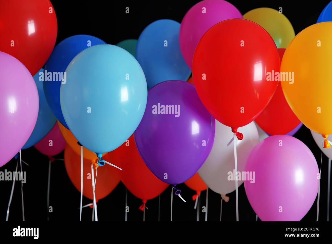 Colorful birthday balloons, closeup Stock Photo - Alamy