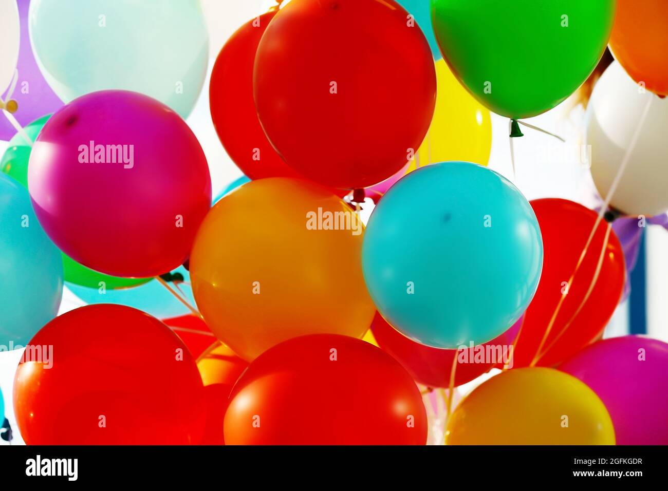 Colorful birthday balloons, closeup Stock Photo - Alamy