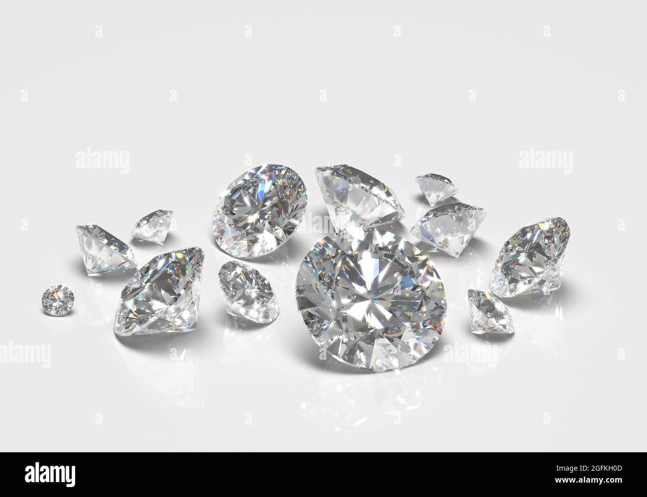 Beautiful 3D Rendered Shiny Diamond in Brilliant Cut on White ...