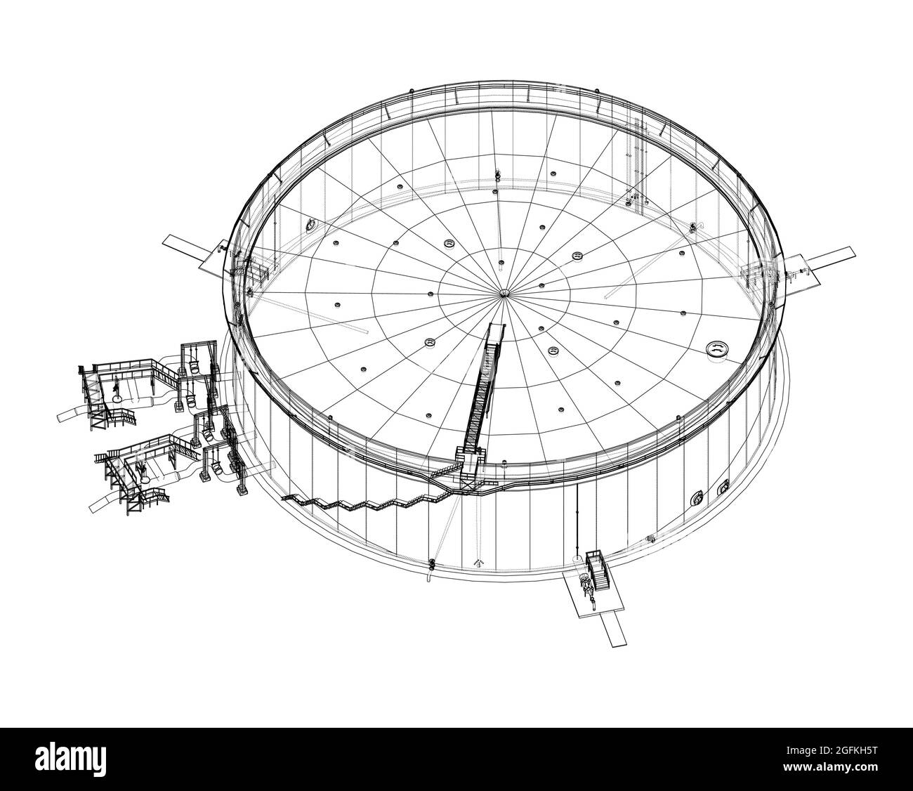 Large oil tank with floating roof. Vector Stock Vector Image & Art - Alamy
