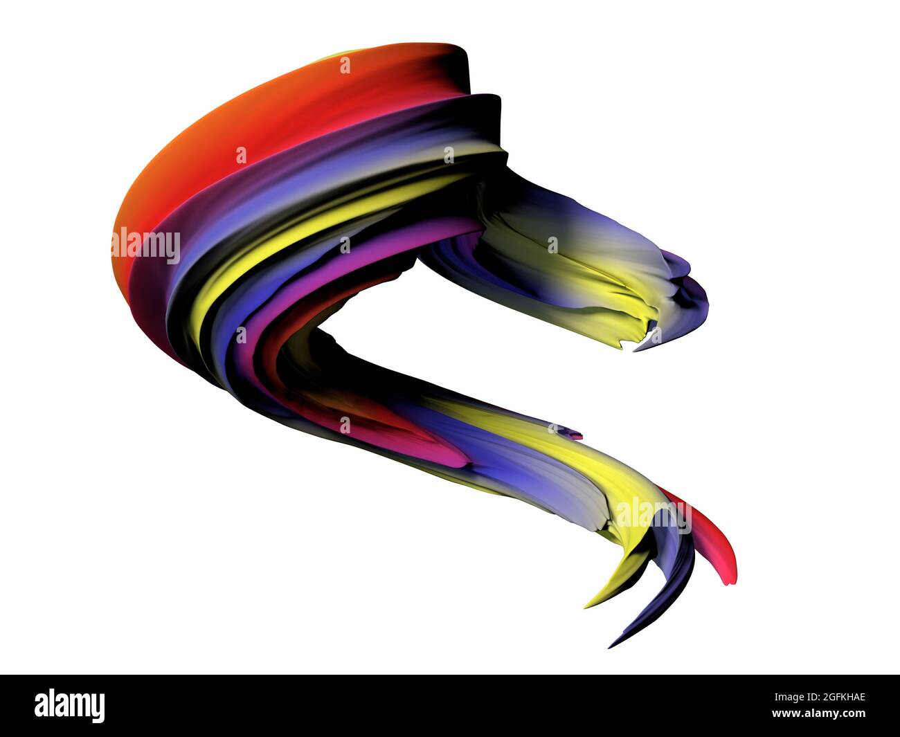 Abstract colorful shape 3d render design paint element, art work ...