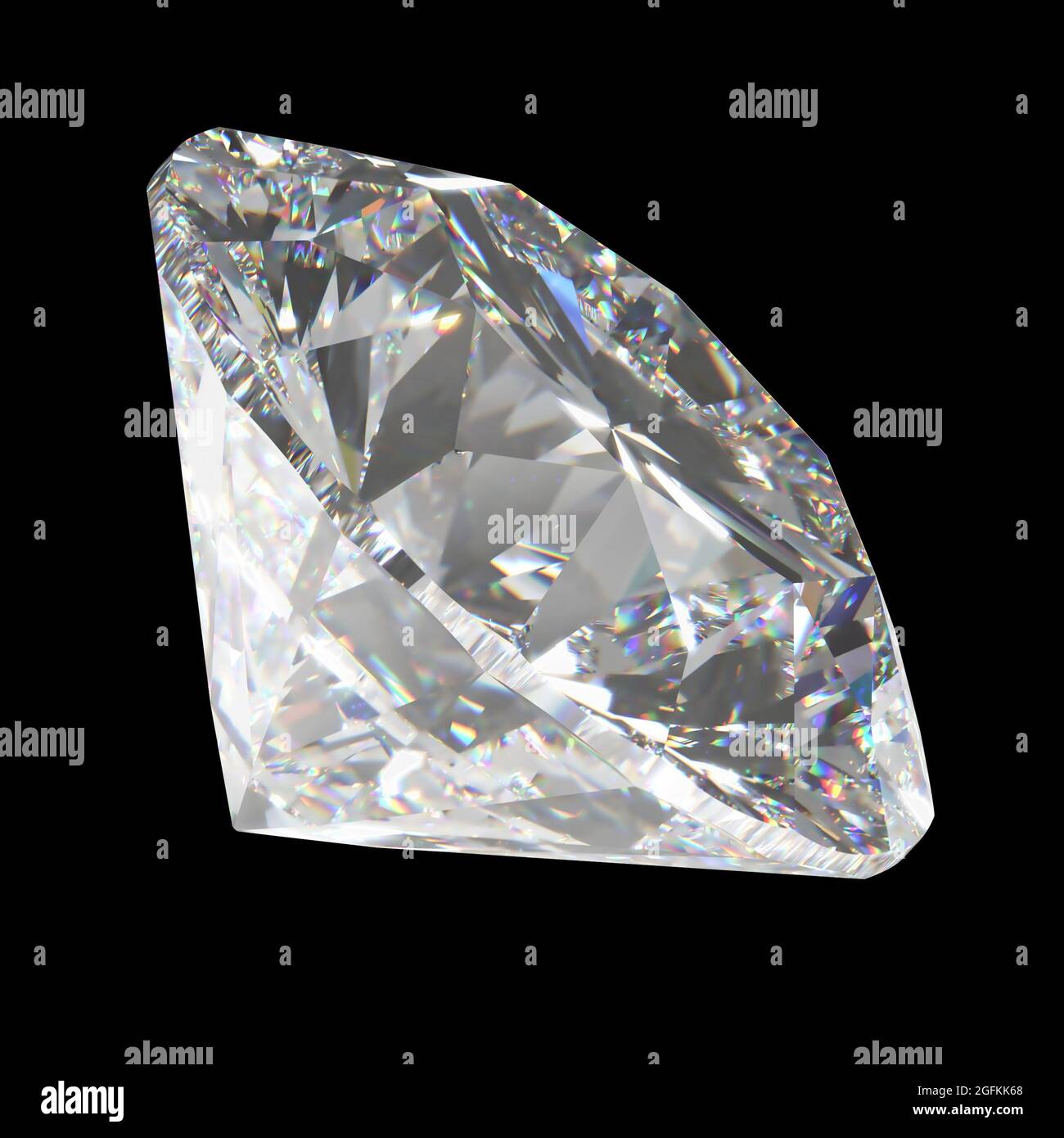 Beautiful 3D Rendered Shiny Diamond in Brilliant Cut on Black ...