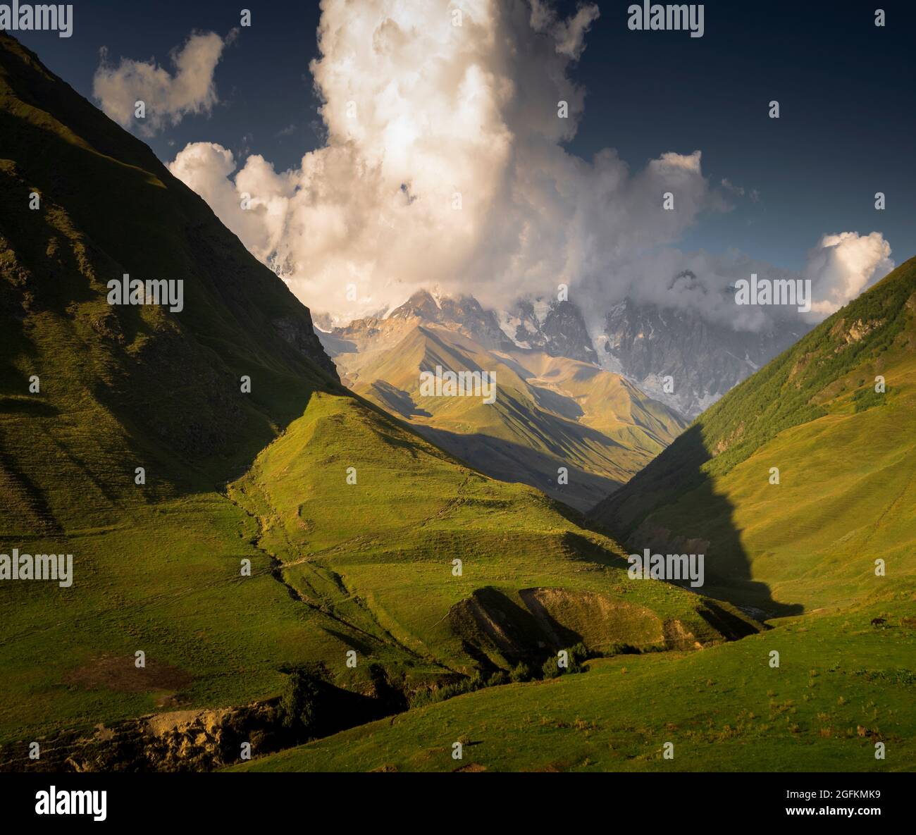 The epic Bezengi Wall of the Caucasus in Ushguli Village, Svaneti ...