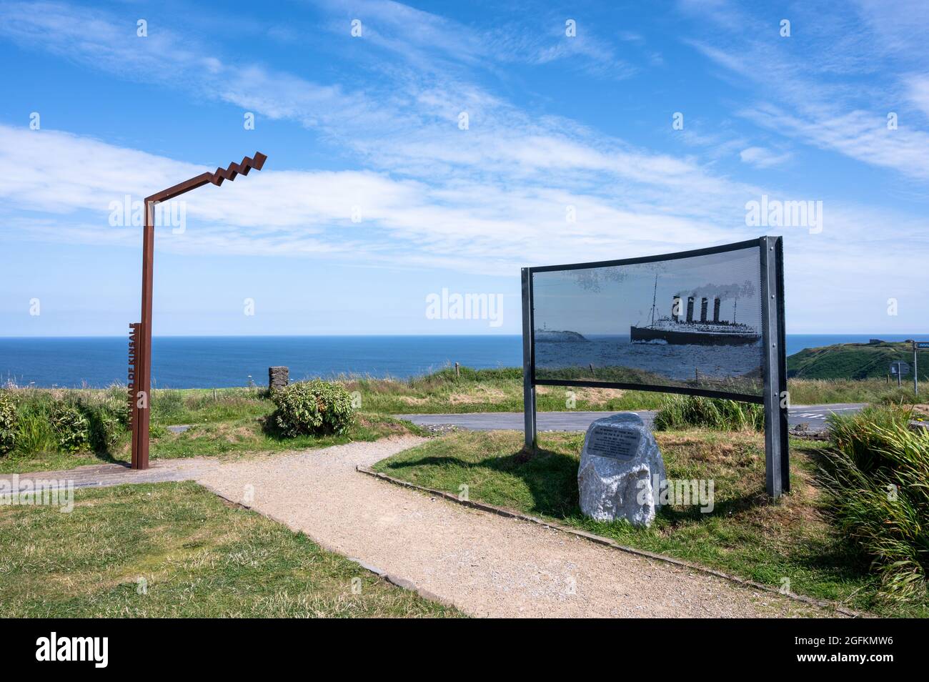 Old Head, Ireland- July 13, 2021: The Wild Atlantice Way sign at Old ...