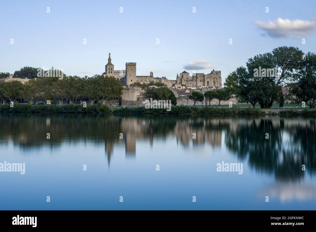 Long Exposure, Rhone River And Famous Avignon Landmark Stock Photo - Alamy