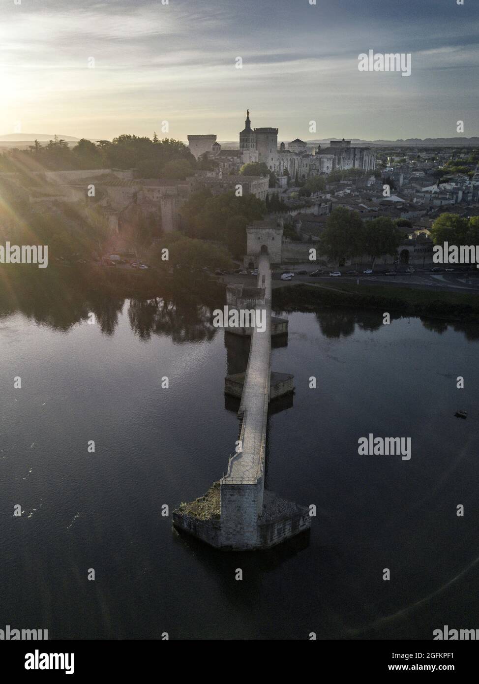 The famous Bridge in Avignon from above - france Stock Photo - Alamy