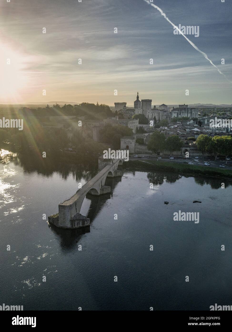 The famous Bridge in Avignon from above - france Stock Photo - Alamy