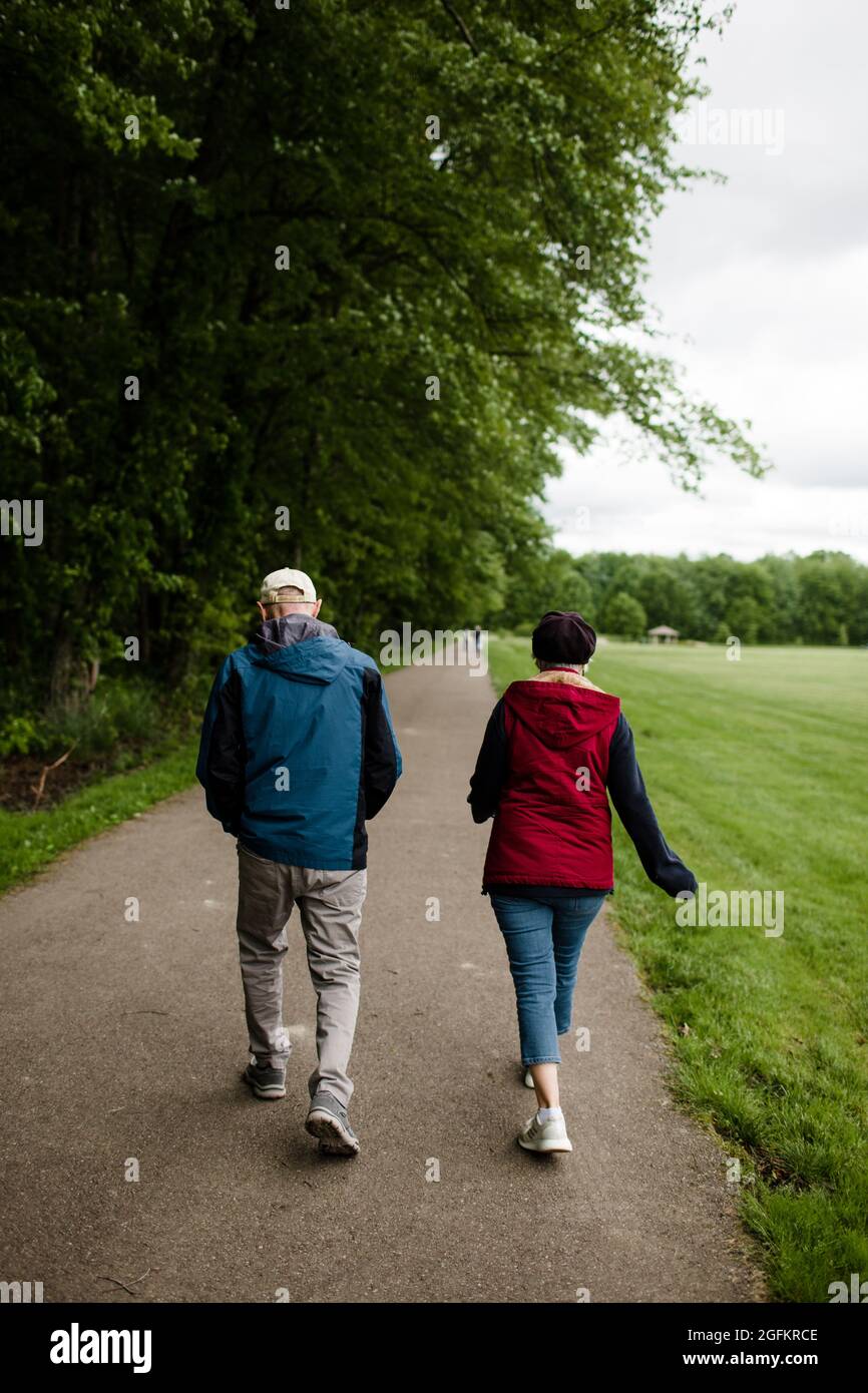 Late 60's Baby Boomers Walking in Park in Ohio Stock Photo - Alamy