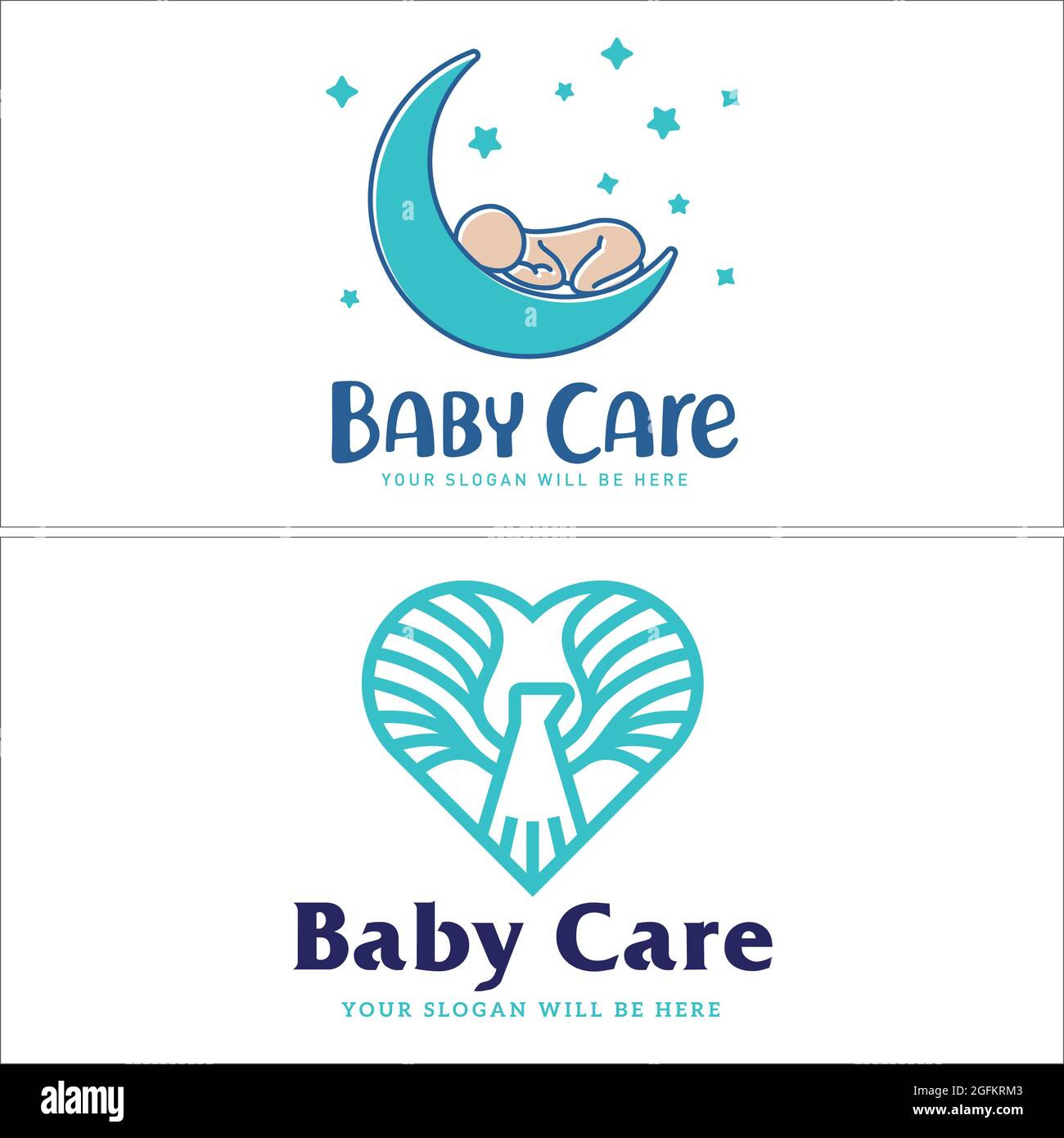 Baby care adoption childcare logo design vector Stock Vector Image ...