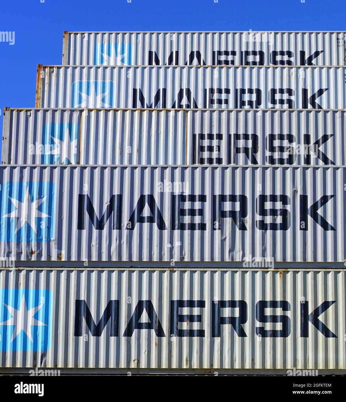 FREMANTLE, AUSTRALIA -3 JUL 2019- View of shipping containers from ...