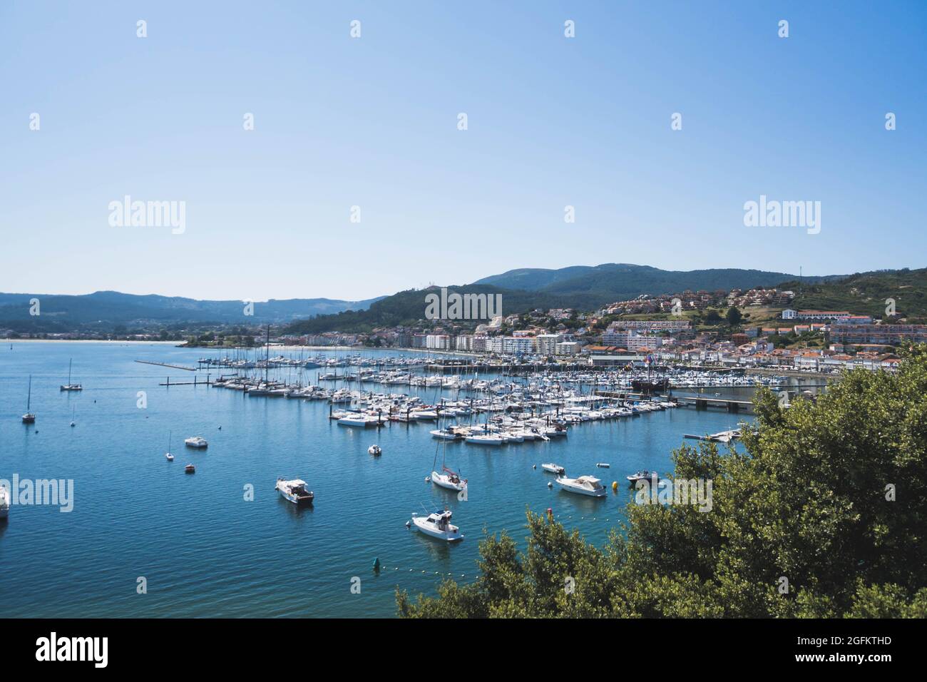 landscape of big port with boats Stock Photo - Alamy