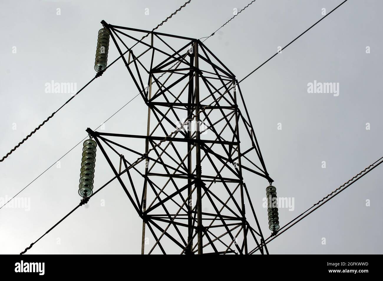 Power transmission tower close up Stock Photo - Alamy