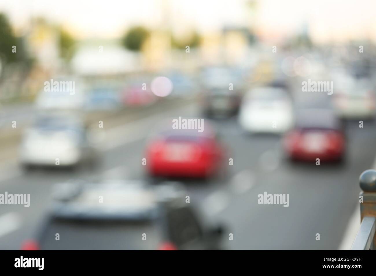 Blurred view of road with cars Stock Photo - Alamy