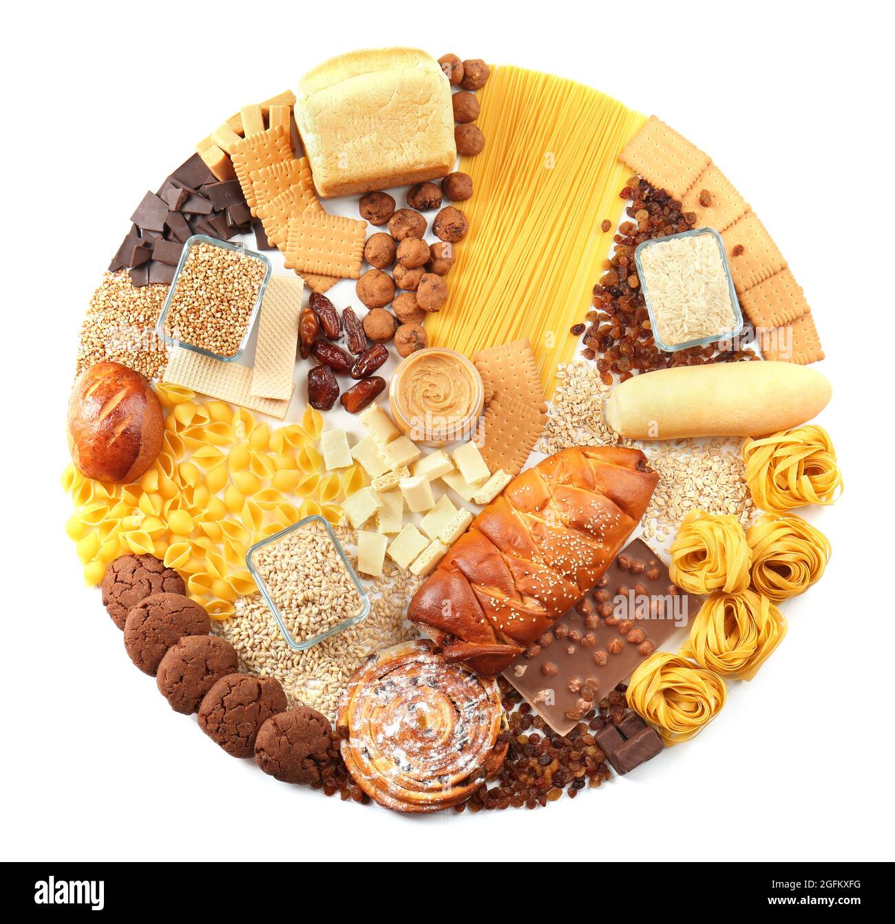 Different food on white background Stock Photo - Alamy