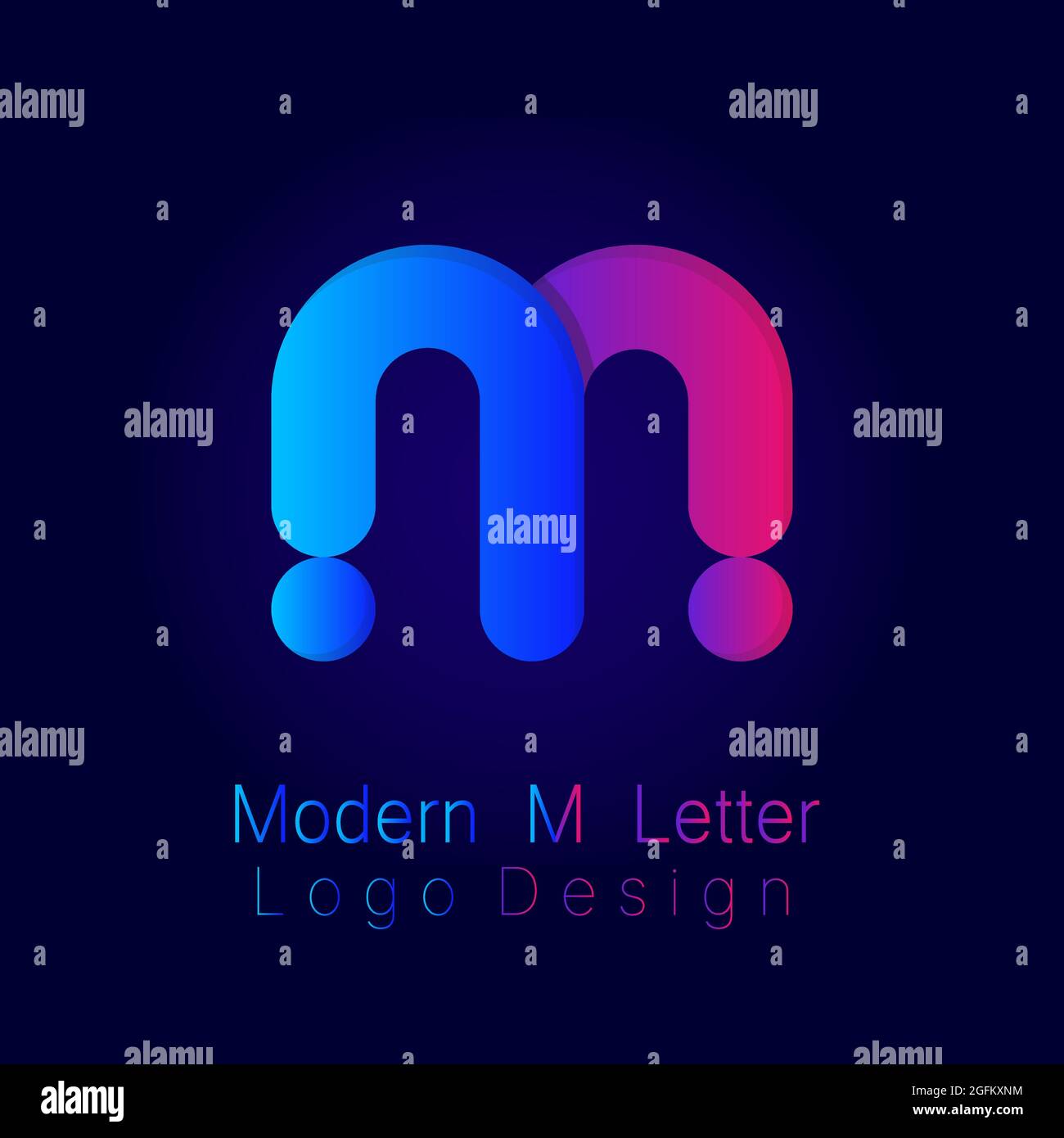 Vector illustration of abstract modern m letter logo design for ...