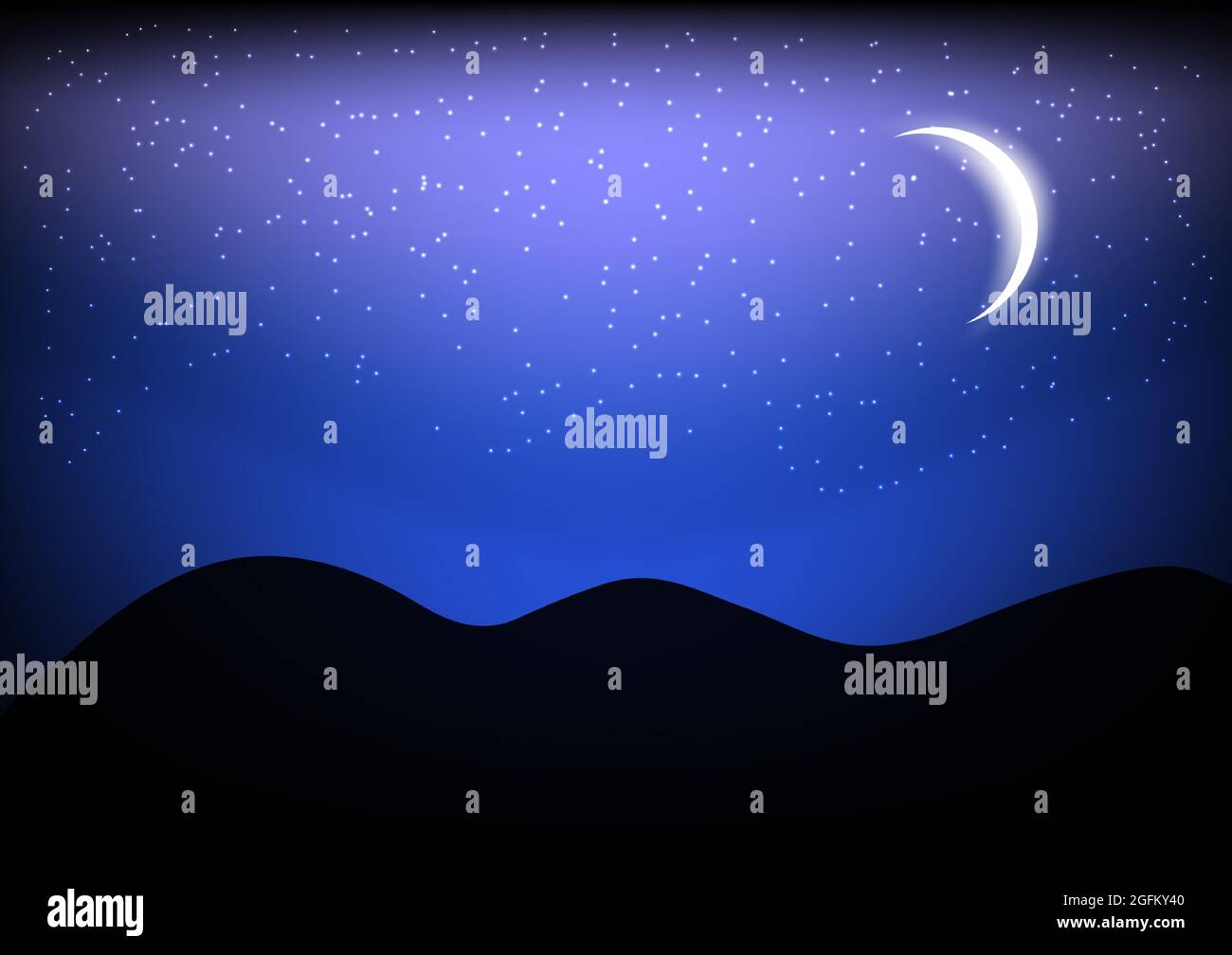 Moon on the sky at night time graphics design vector illustration Stock ...