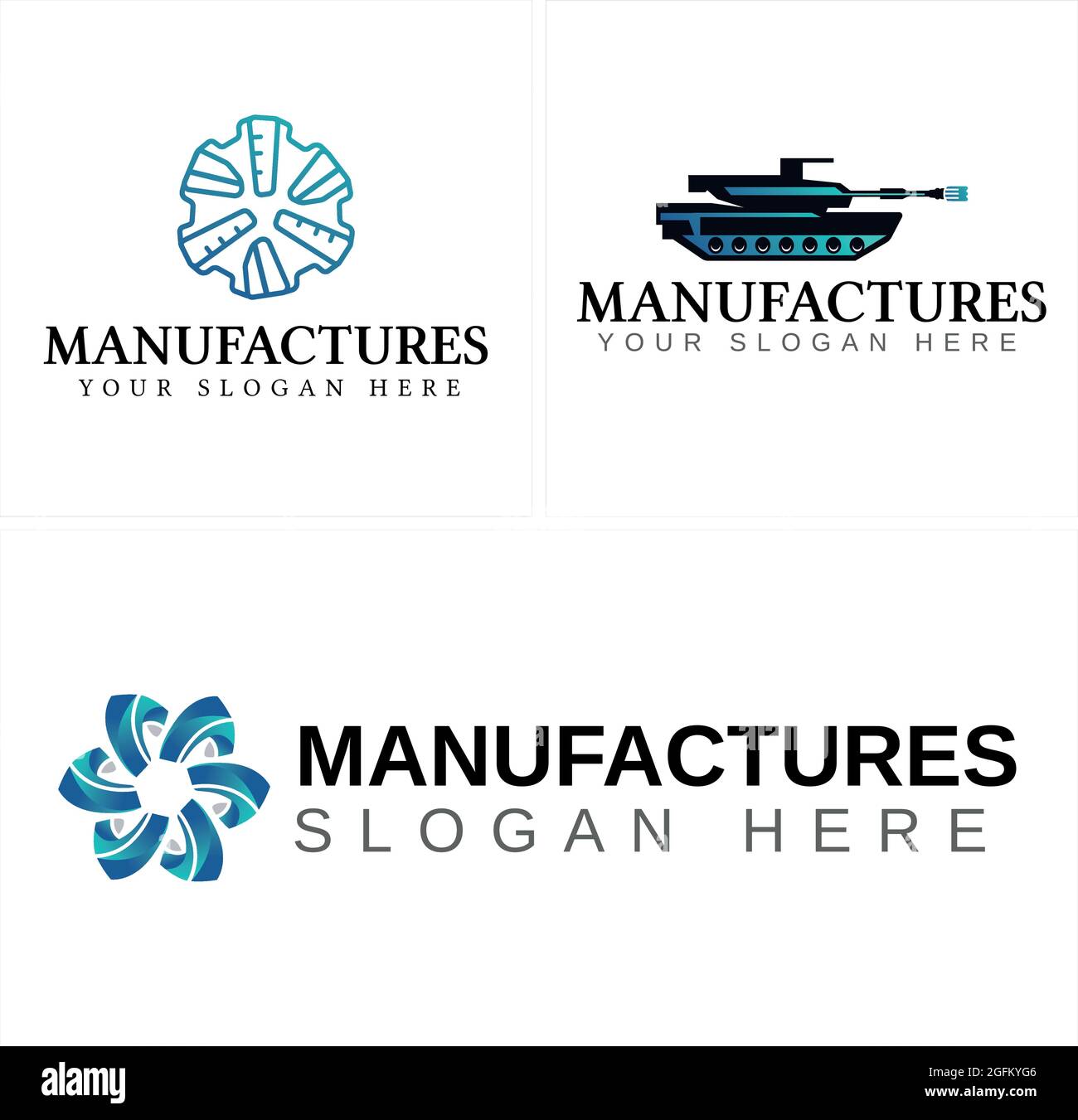 Industrial manufacturer with turbine circular and tank icon logo design ...