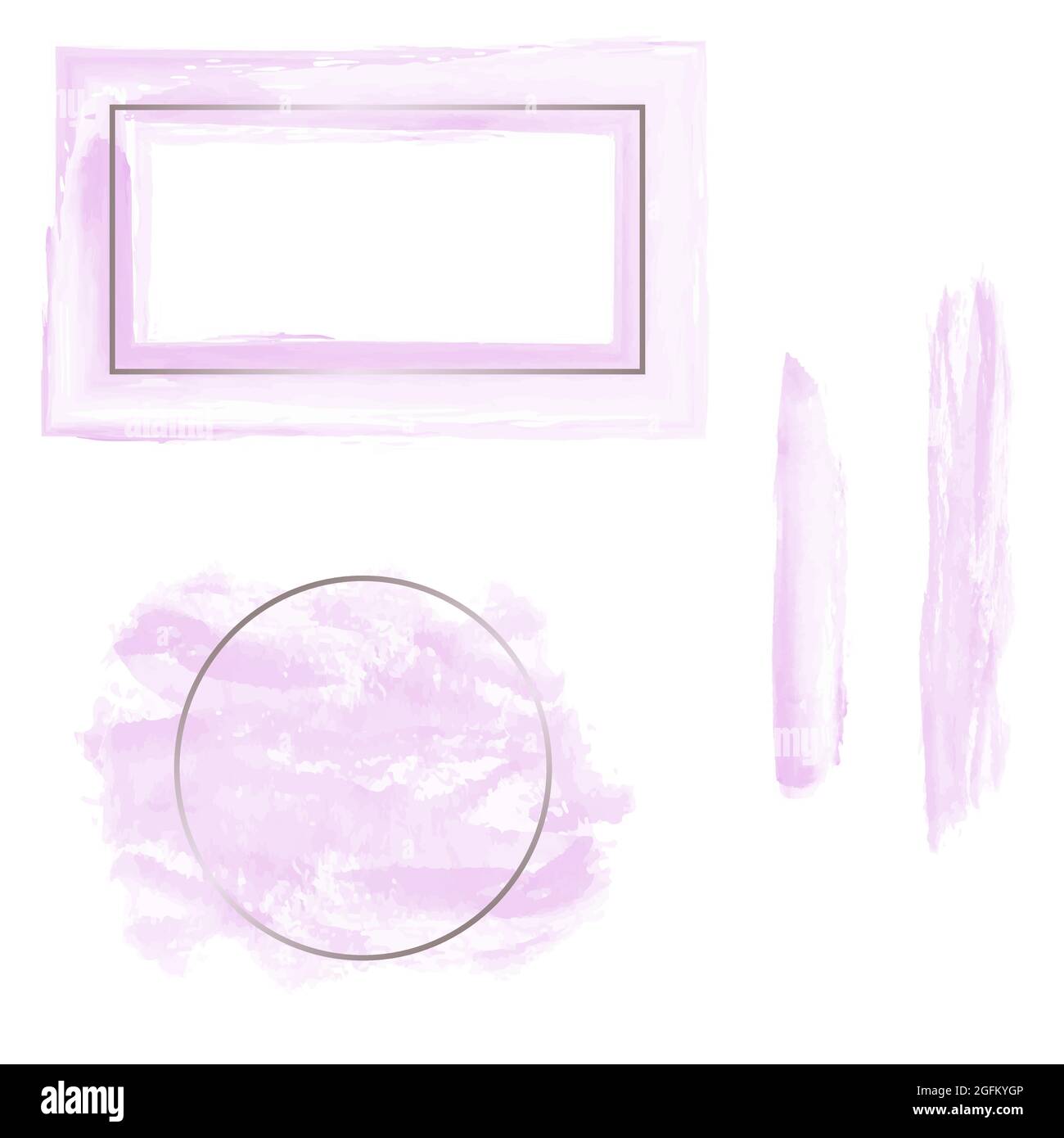 Pink watercolor frames. Elegant design. Two frames template and two ...