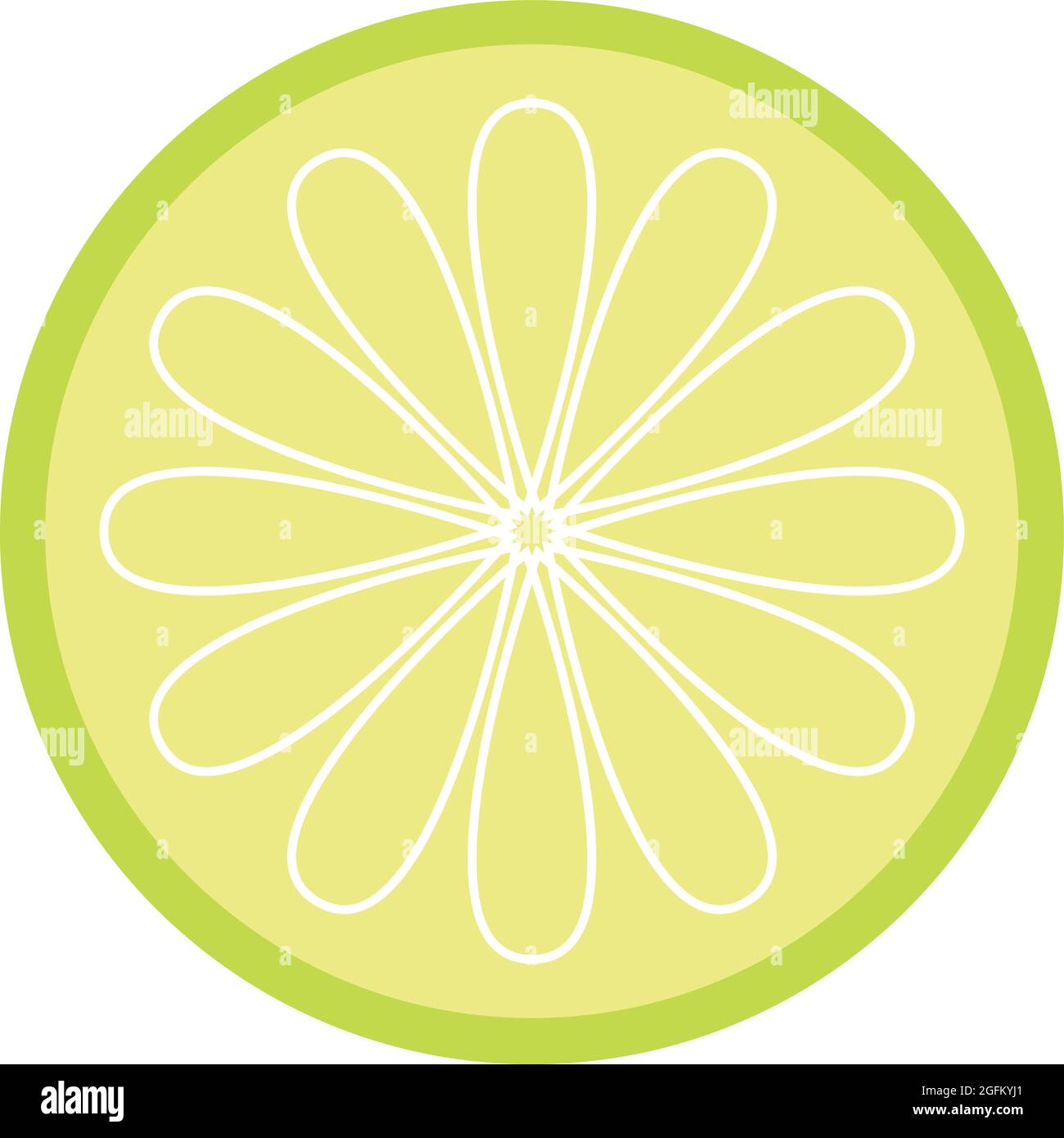 Green lemon lime citrus fruit slice silhouette. Simple flat icon logo ...