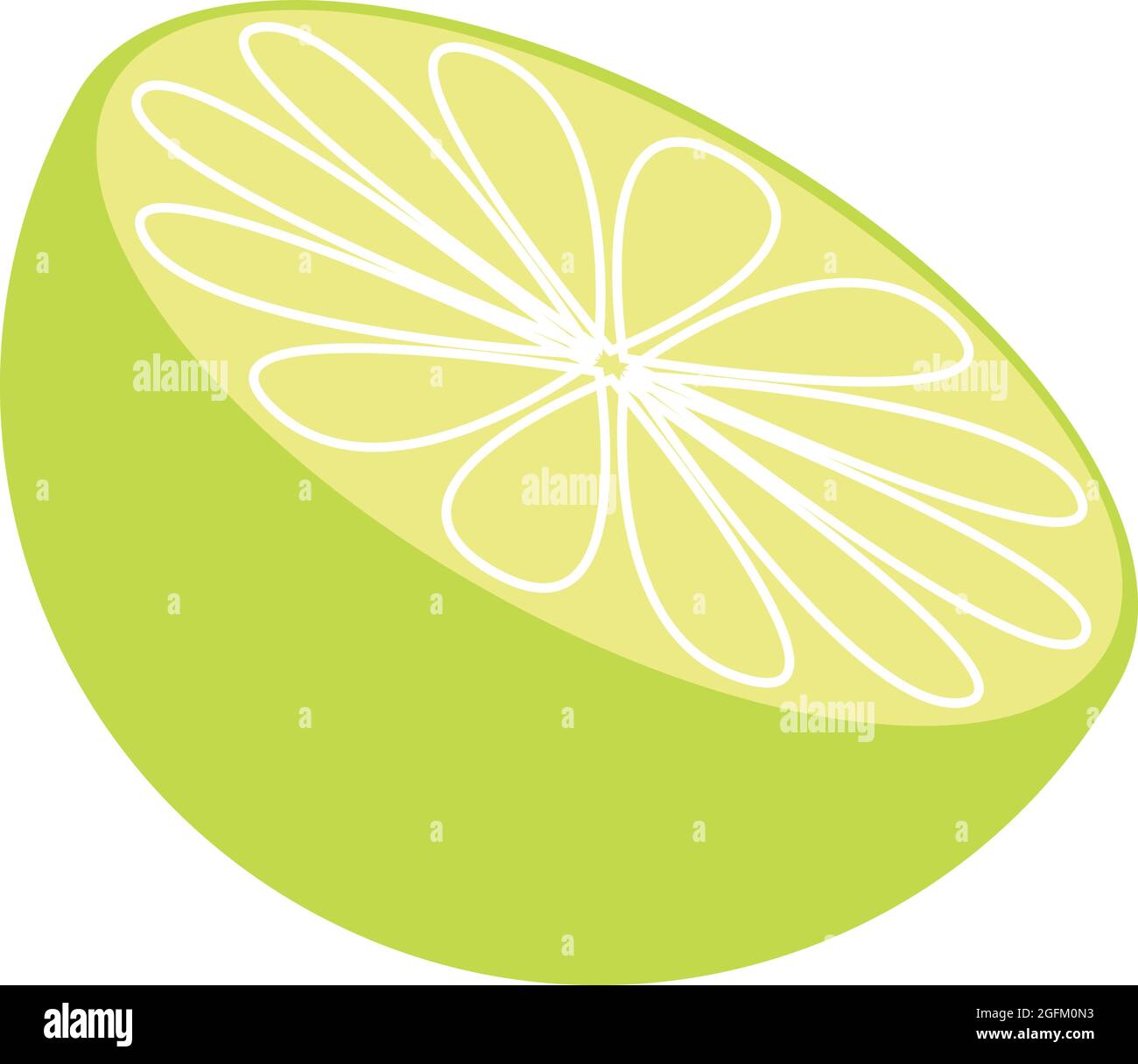 Green lemon lime citrus fruit slice silhouette. Simple flat icon logo ...