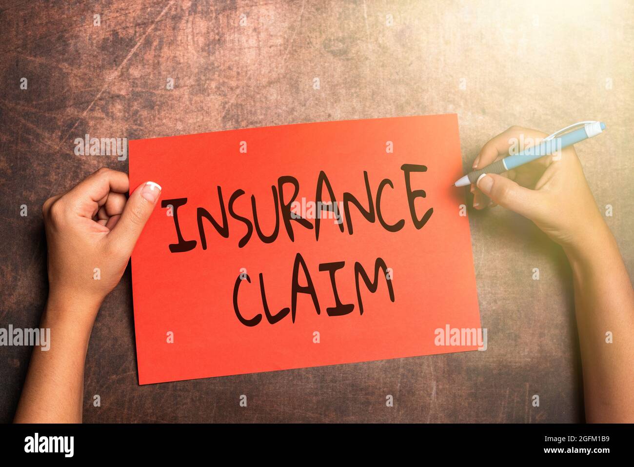 Sign displaying Insurance Claim. Concept meaning coverage or ...