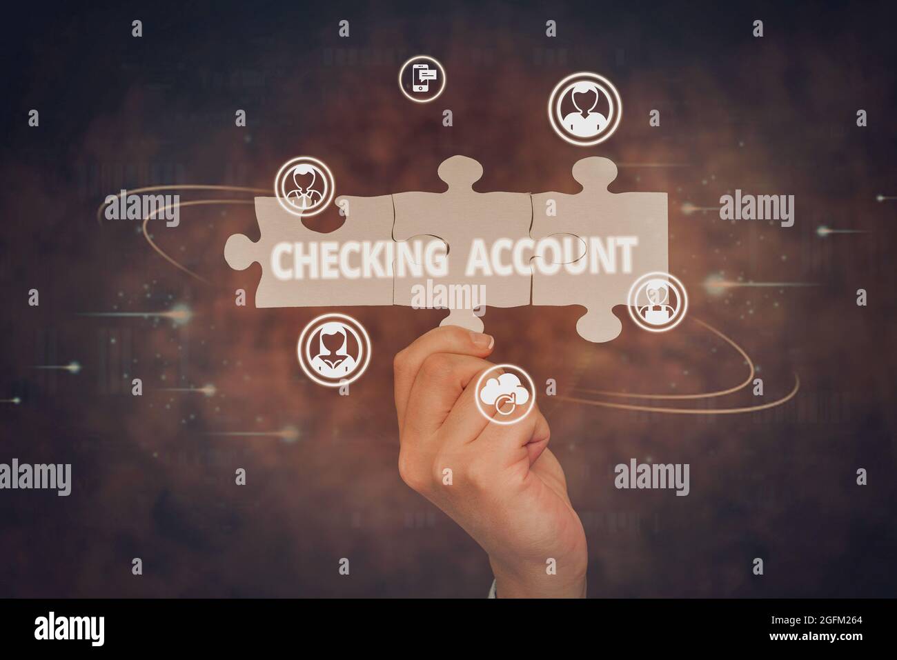 Conceptual display Checking Account. Internet Concept bank account that ...