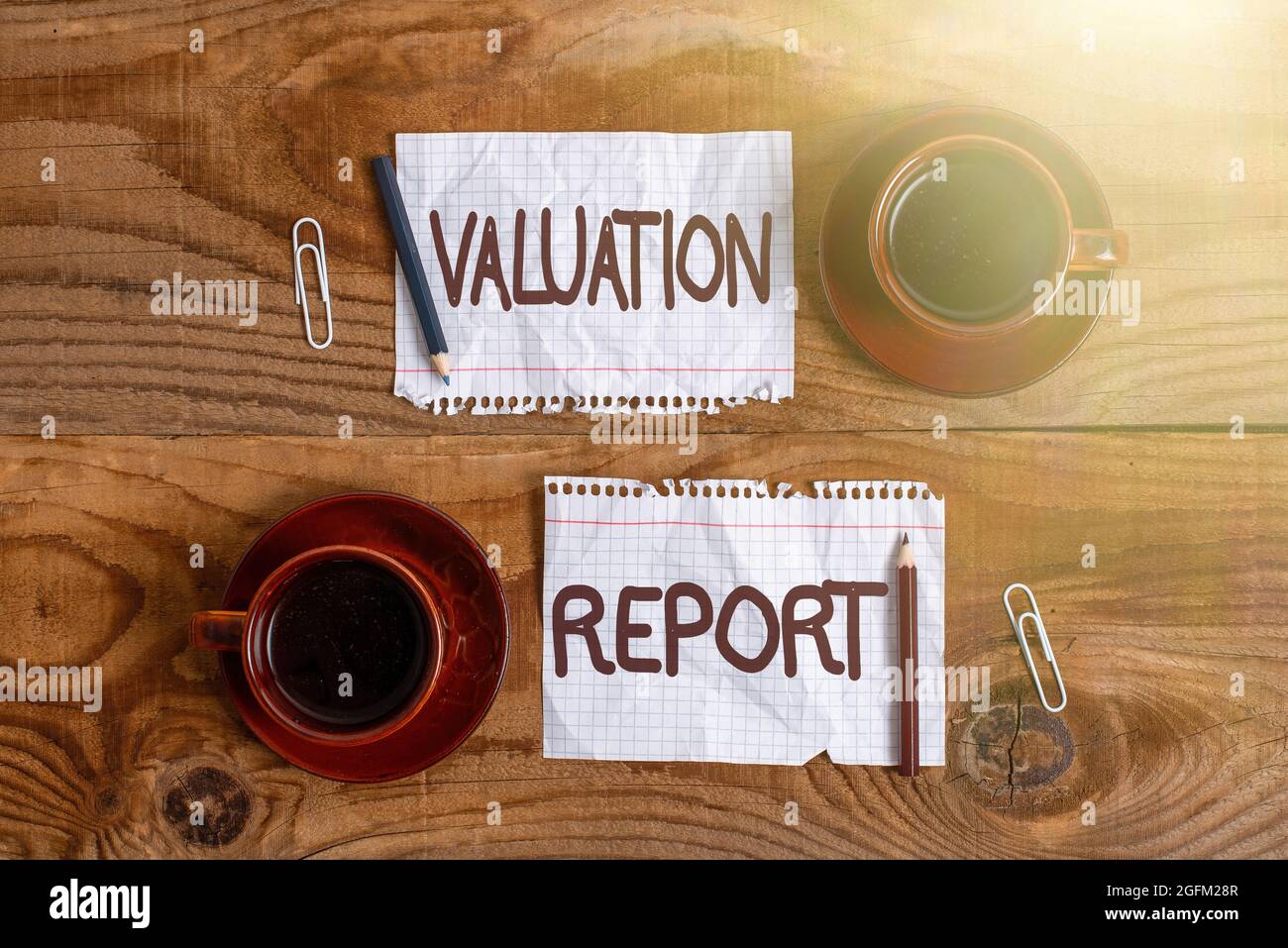 Sign displaying Valuation Report. Internet Concept process of ...