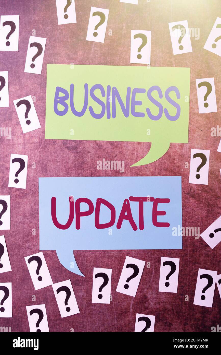 Text showing inspiration Business Update. Internet Concept the act of ...