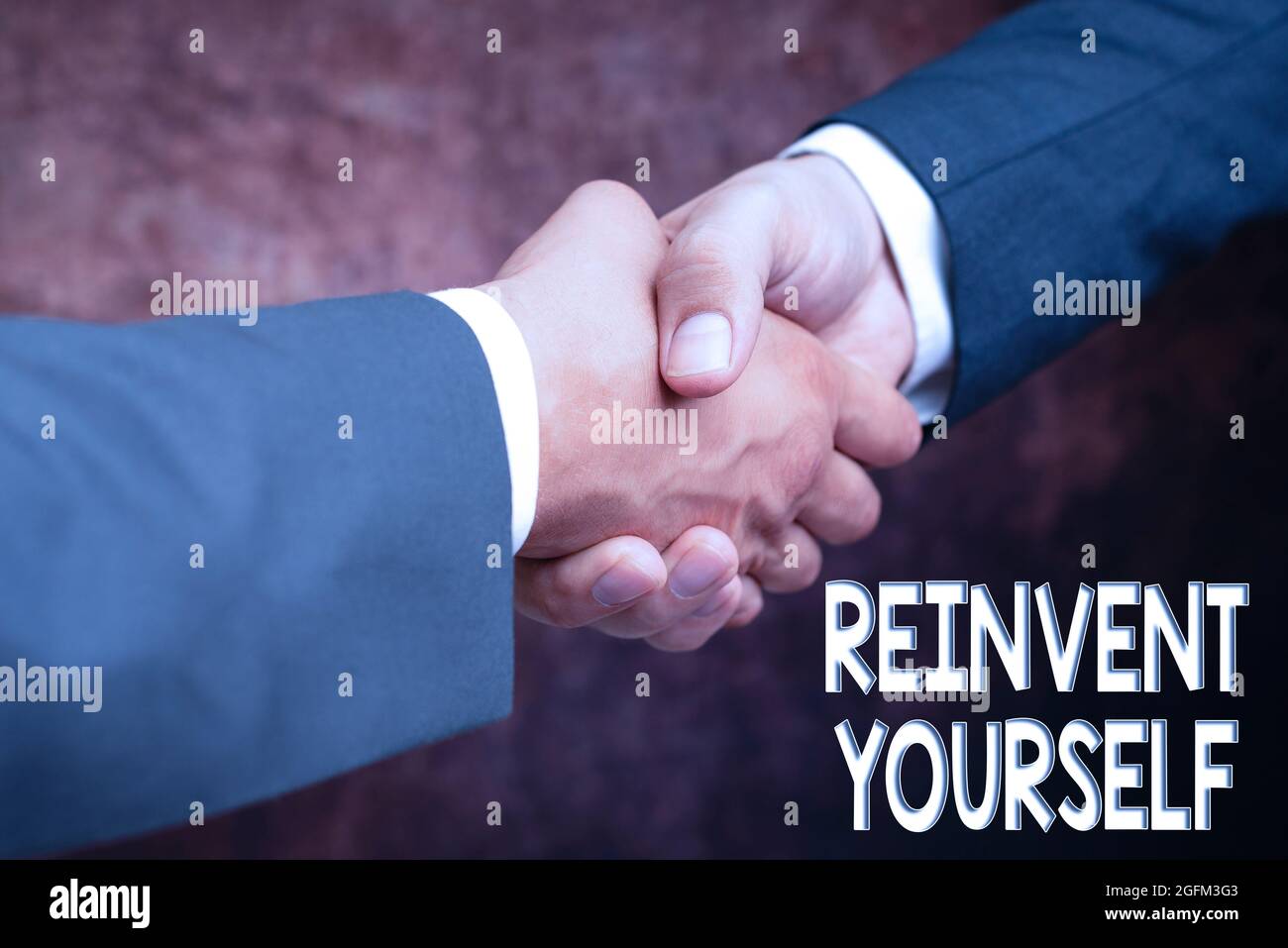Text caption presenting Reinvent Yourself. Concept meaning to do ...