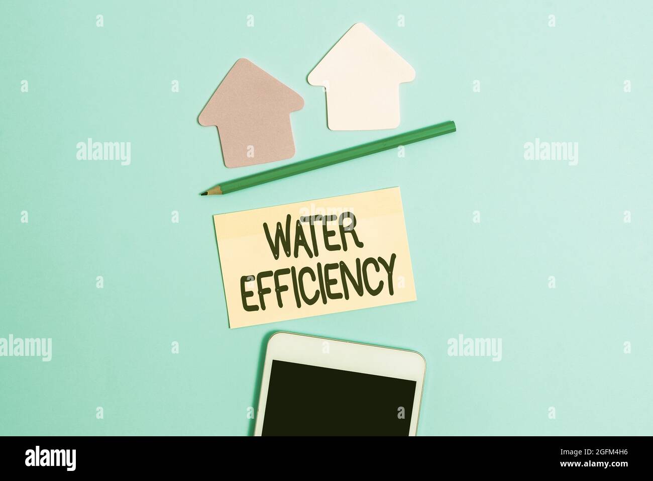 Inspiration showing sign Water Efficiency. Word Written on reduce water ...