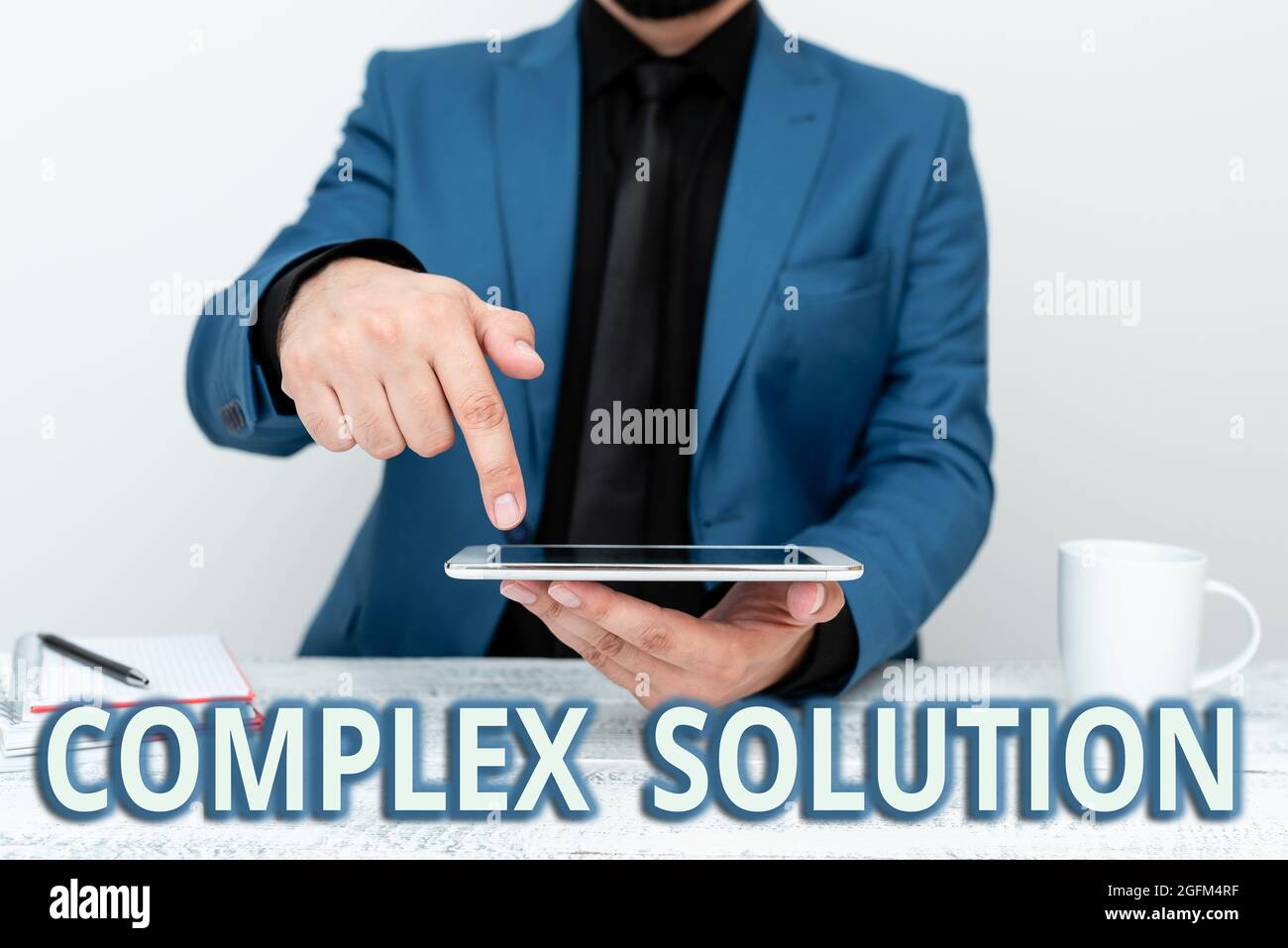 Hand writing sign Complex Solution. Business idea significant ideas ...