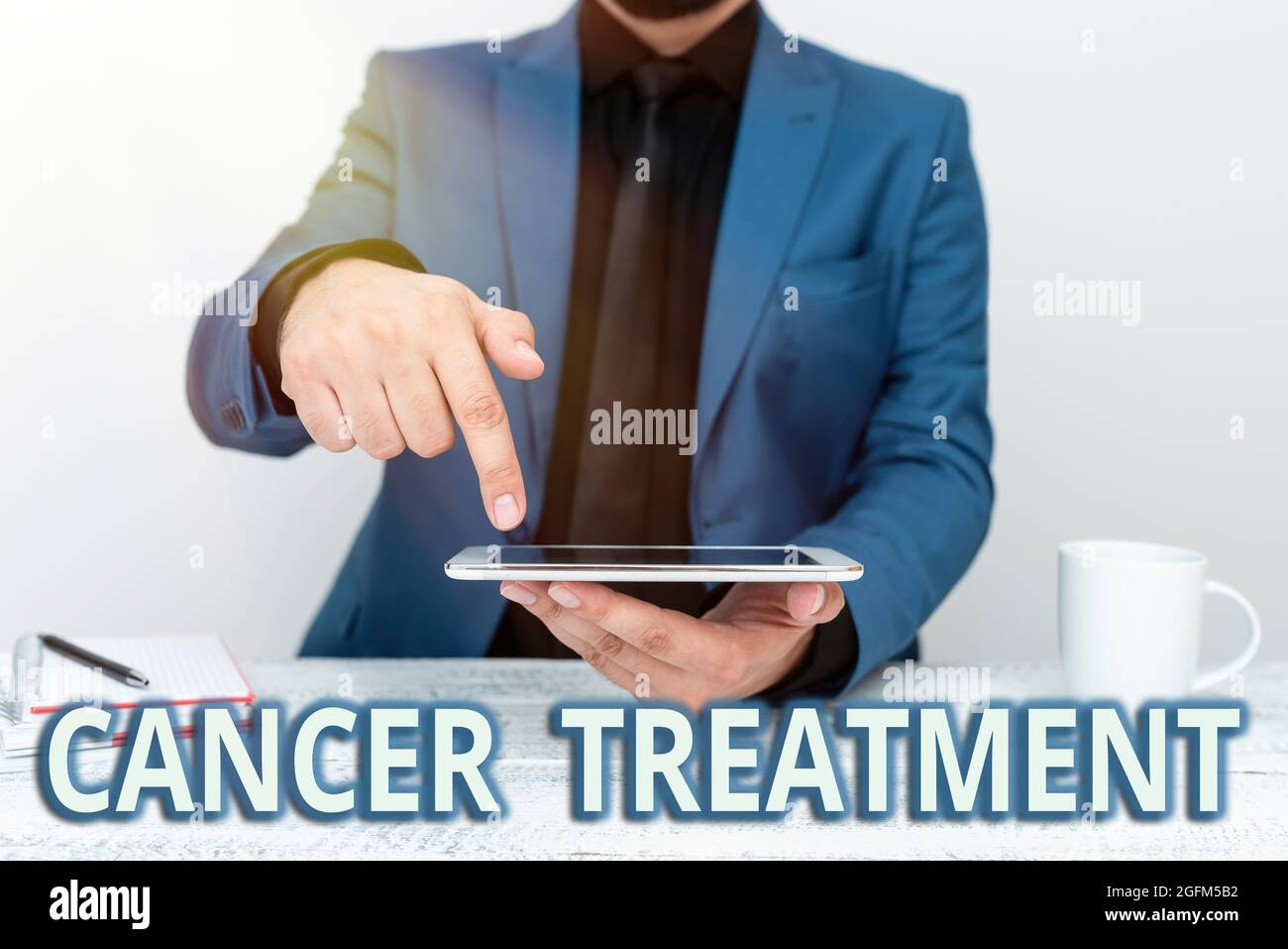 Writing displaying text Cancer Treatment. Word for The management of ...