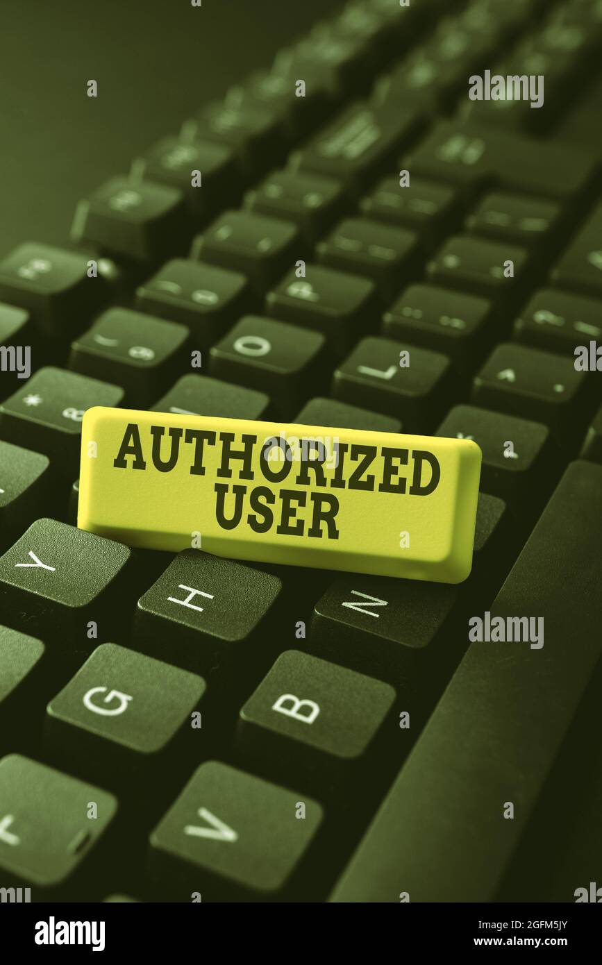 Conceptual display Authorized User. Business overview person granted ...