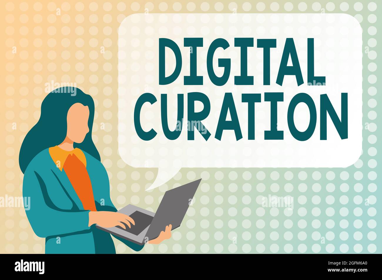 Hand writing sign Digital Curation. Concept meaning maintenance ...