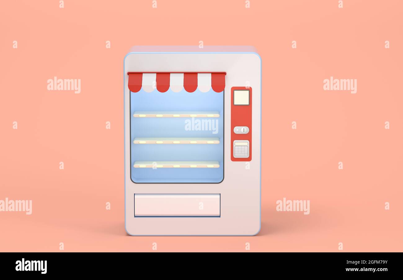 Empty vending machine with pink background, 3d rendering. Computer digital drawing Stock Photo ...