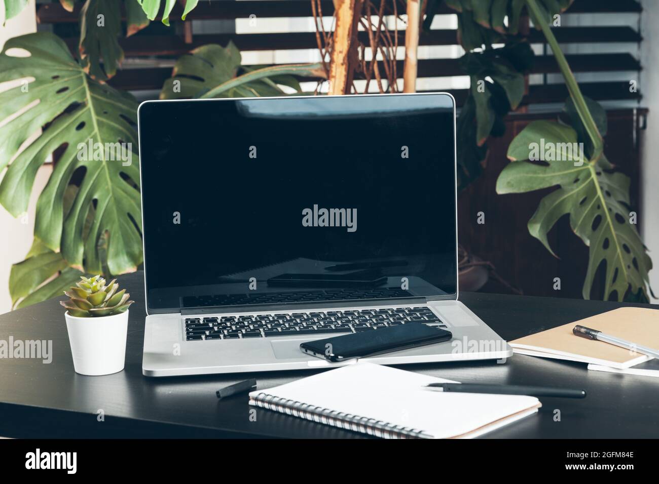 Pen and notebook up close on an office desk Stock Photo - Alamy