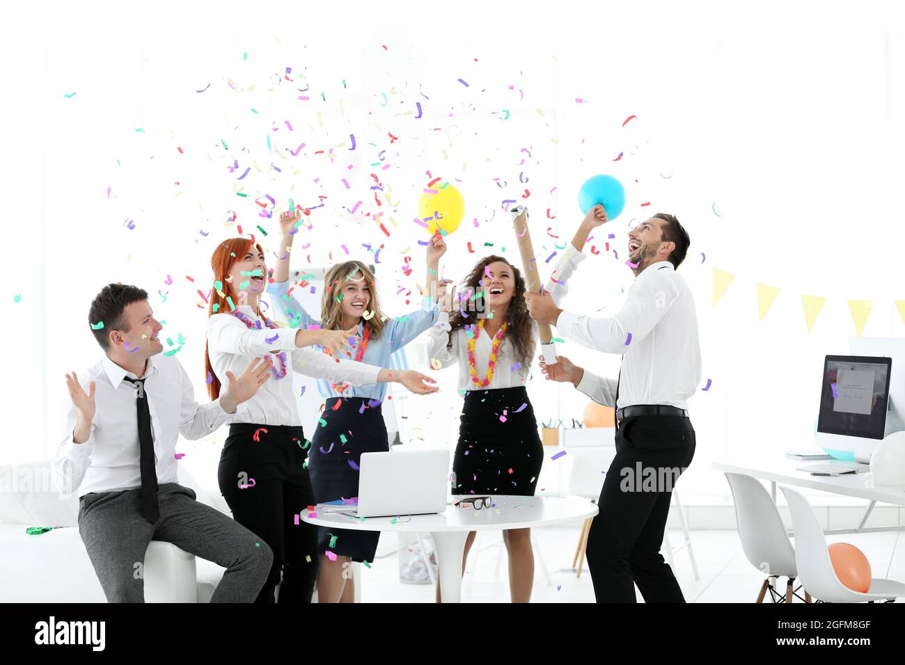 Business colleagues having party at office Stock Photo - Alamy