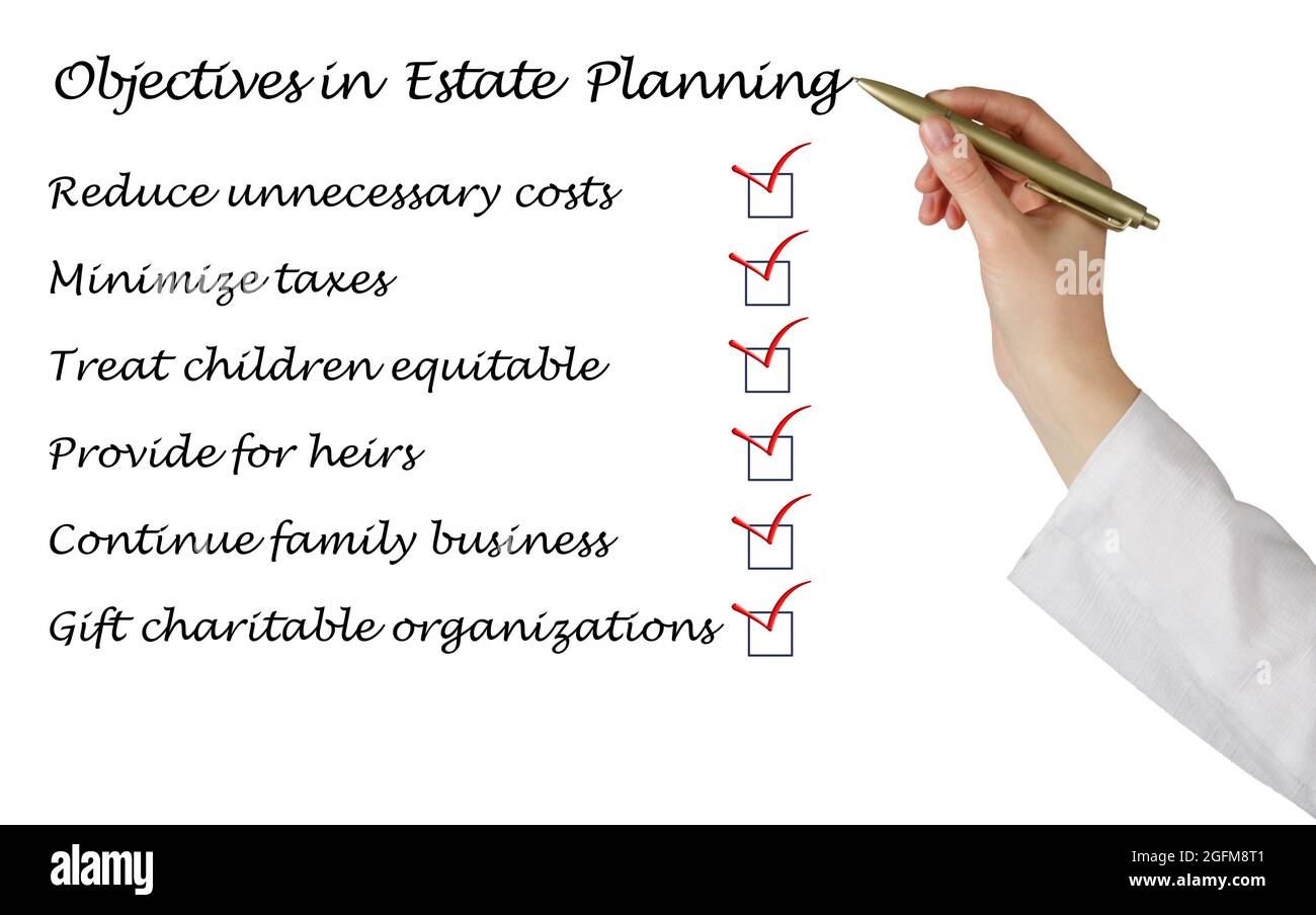 Six Objectives in Estate Planning Stock Photo - Alamy