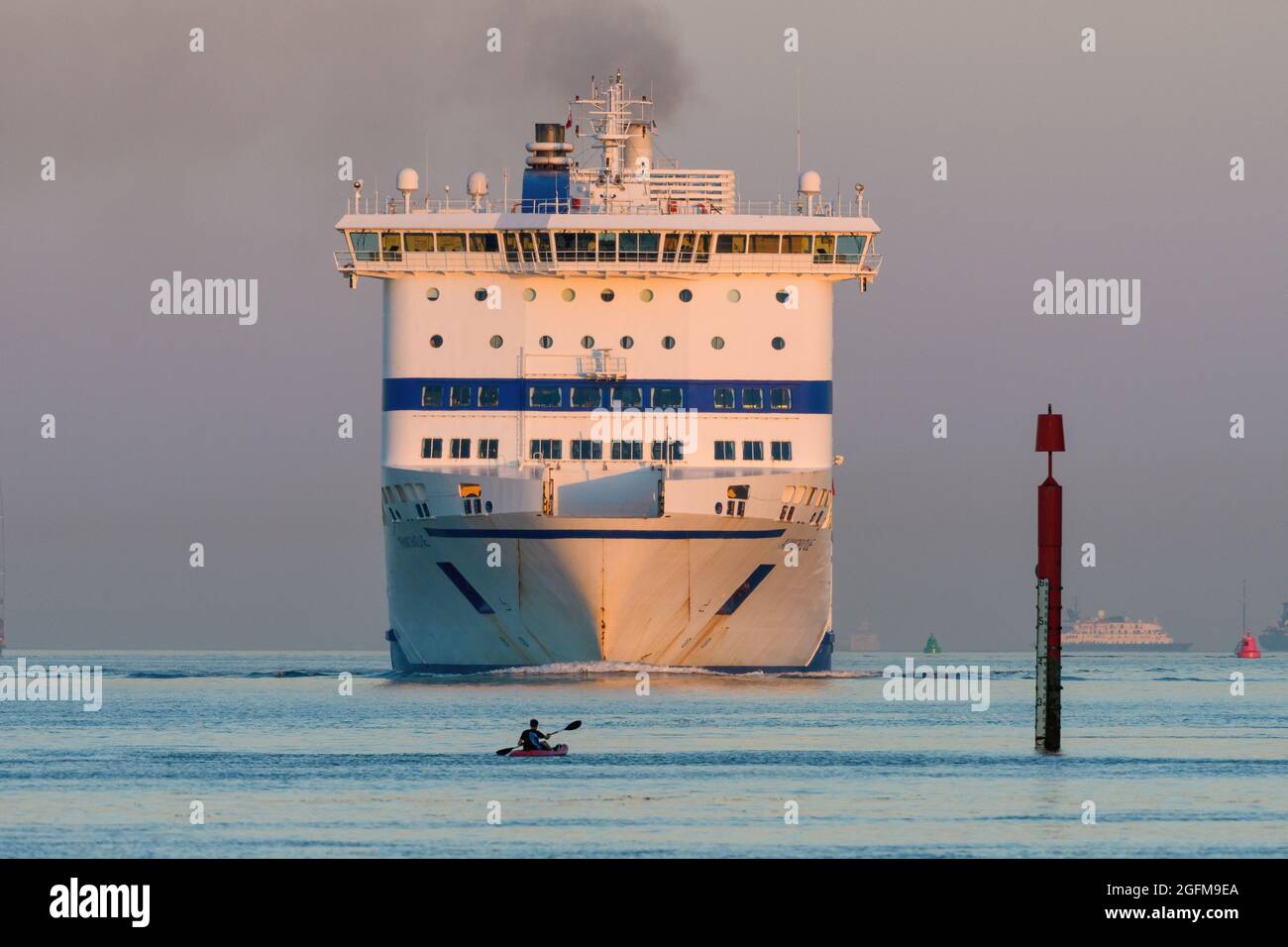 A head-on view of the cross-Channel ferry Armorique, operated by ...