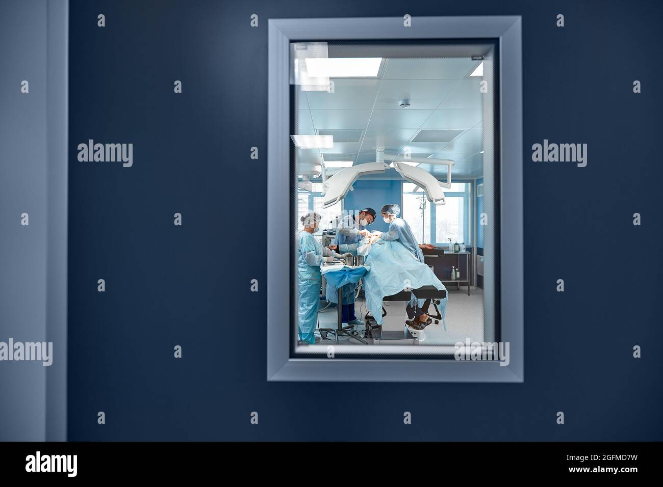 Behind the doors of the operating room, equipment and medical devices ...