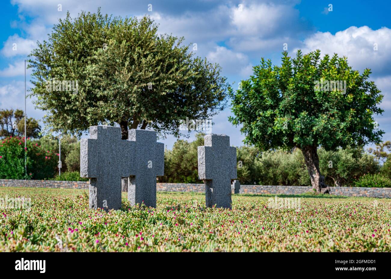 German Military War Cemetery, located in olive groves at Maleme close ...