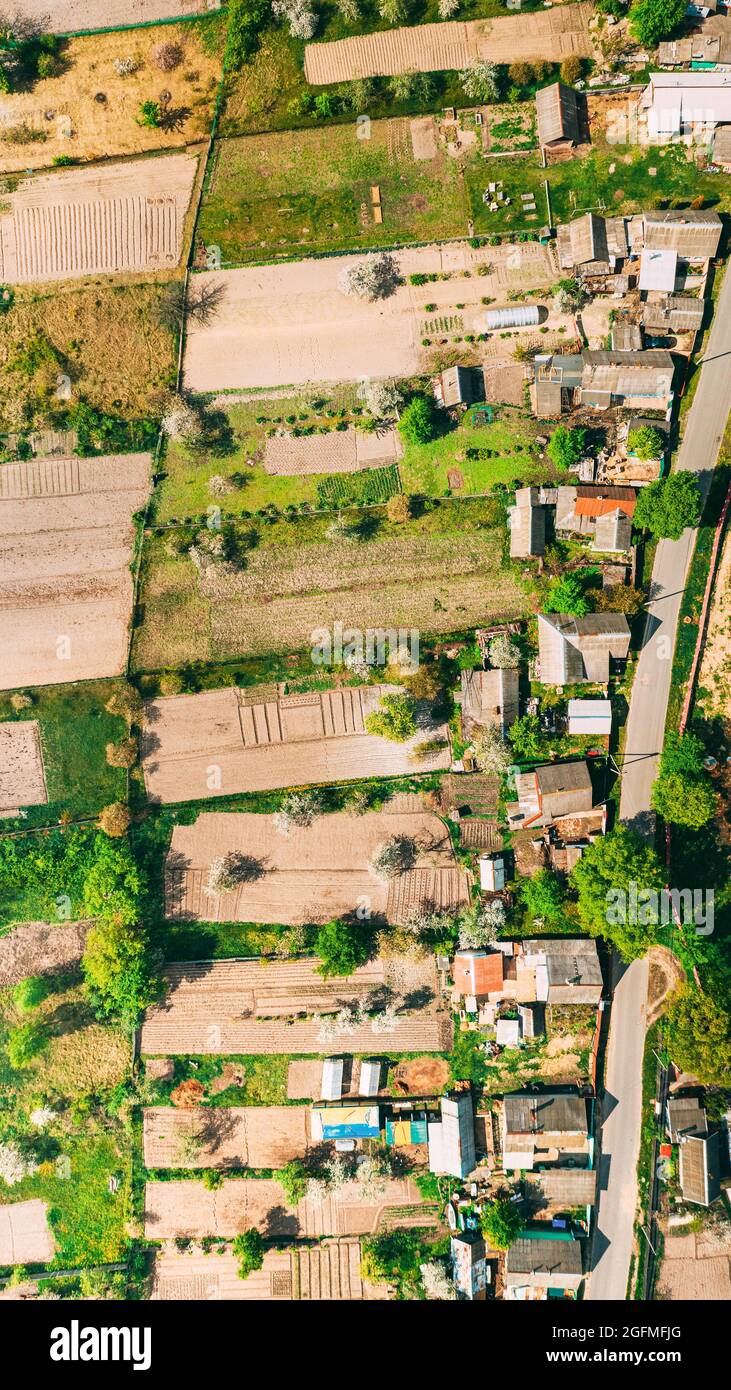 Russia. Aerial View Of Small Town, Village Cityscape Skyline In Summer ...