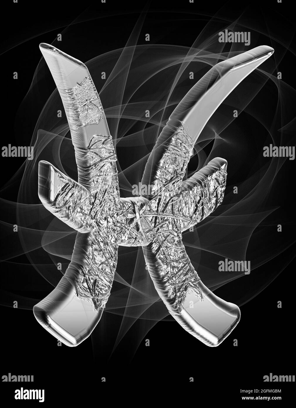 Zodiac sign pisces 3d illustration Black and White Stock Photos ...