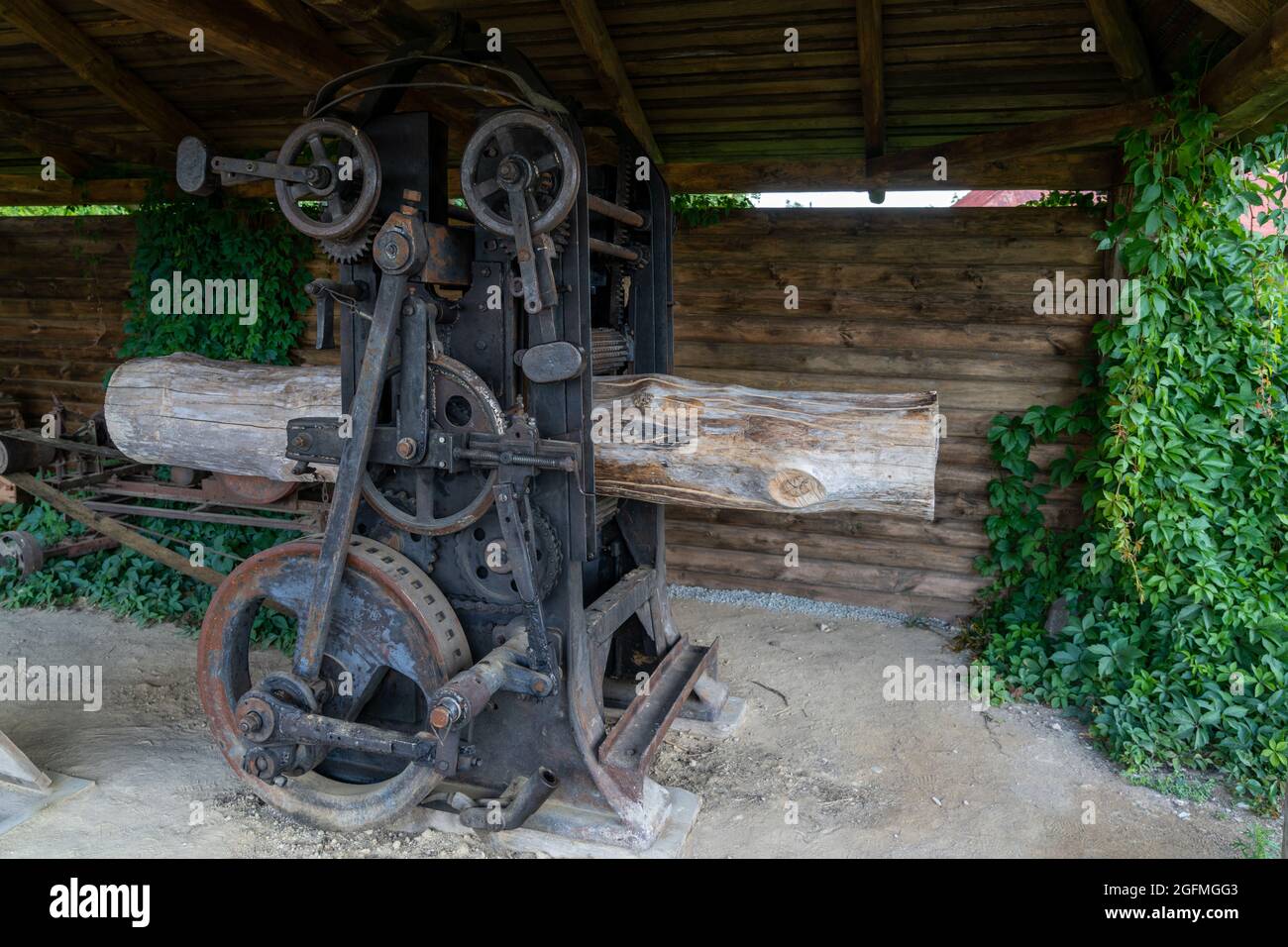 Historic wood sawing windmill hi-res stock photography and images - Alamy