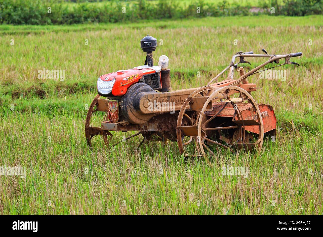 BHUBANESWAR, INDIA - Jul 21, 2019: An agriculture machine ready for ...