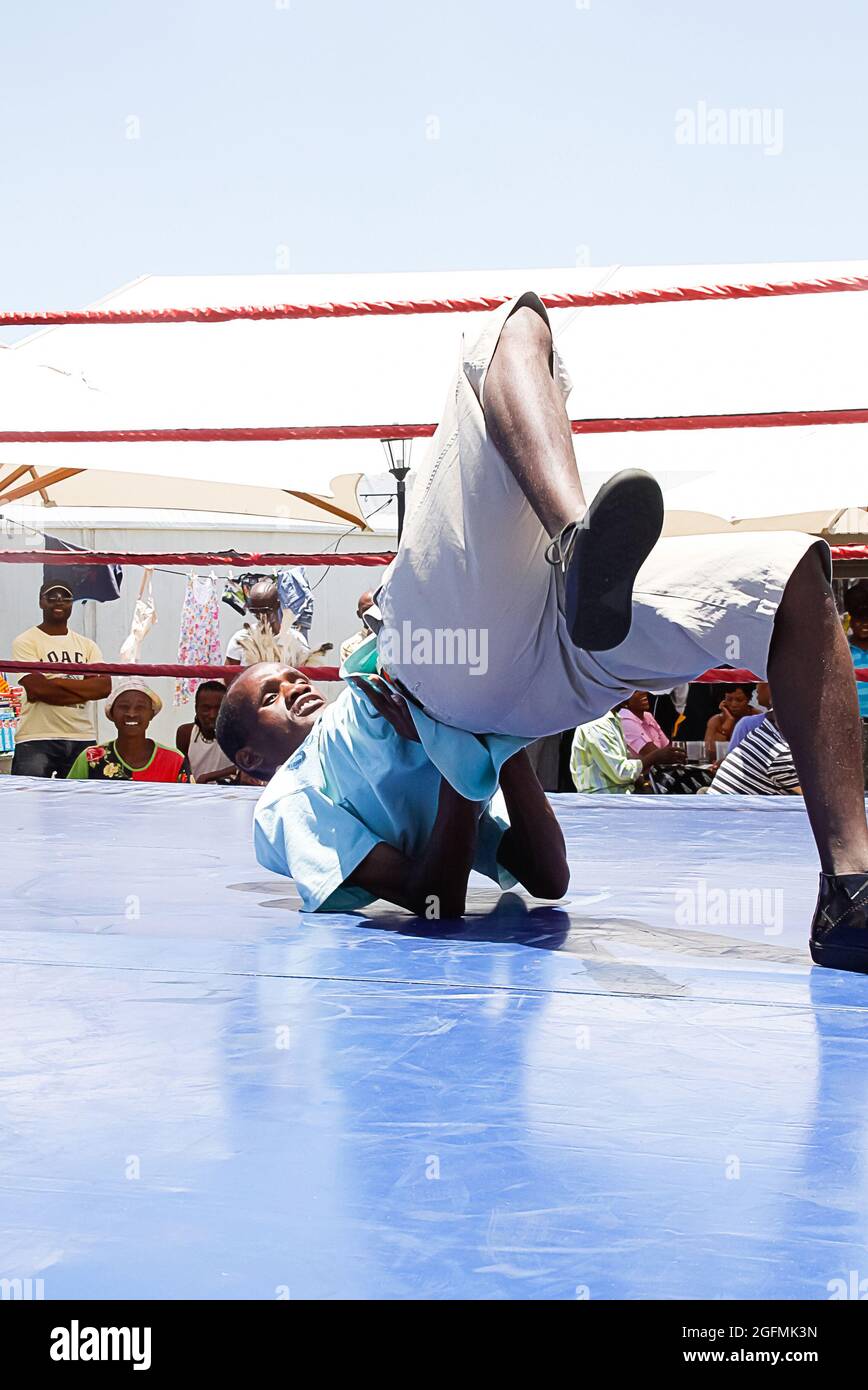 JOHANNESBURG, SOUTH AFRICA - Apr 24, 2019: African male break dancing ...