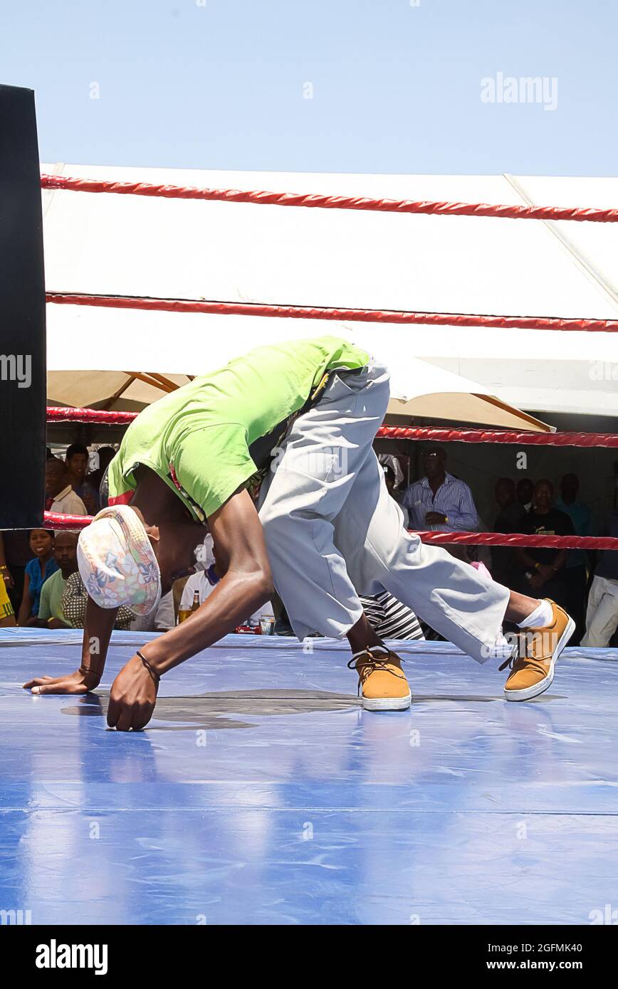 JOHANNESBURG, SOUTH AFRICA - Apr 24, 2019: African male break dancing ...