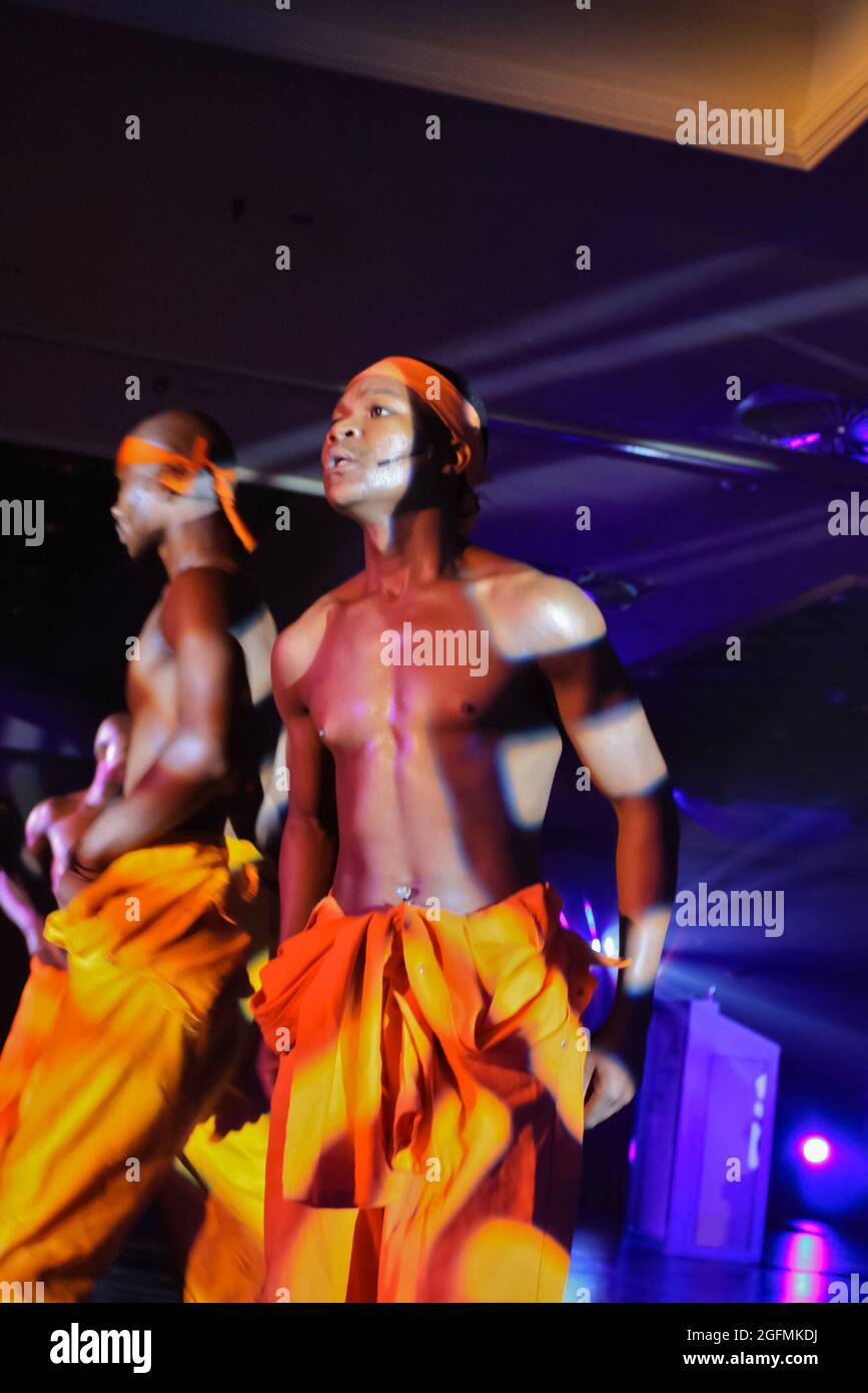 JOHANNESBURG, SOUTH AFRICA - May 03, 2019: traditional African dancers ...