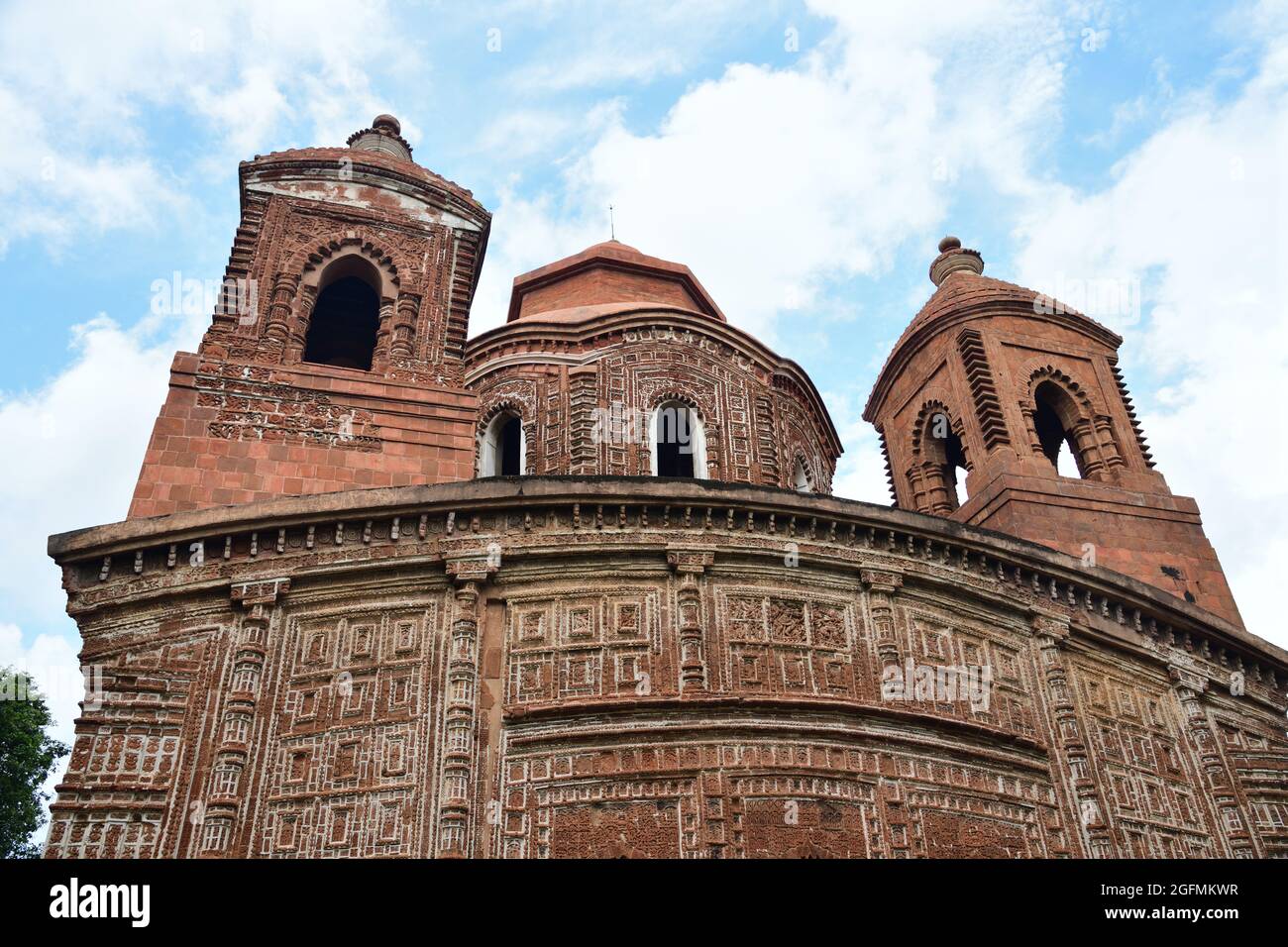 Upper part of Shyamrai Temple. This Pancharatna brick temple was built ...