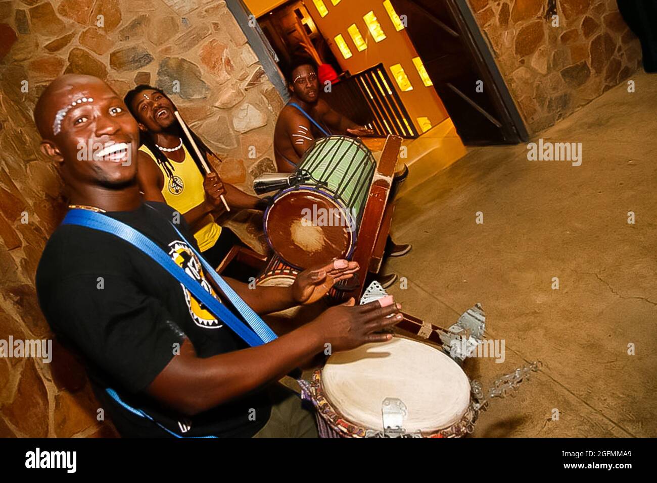 JOHANNESBURG, SOUTH AFRICA - May 03, 2019: African traditional drummer ...